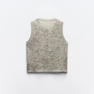 Zara | Tops | Zara Jacquard Knit Metallic Thread Top | Poshmark